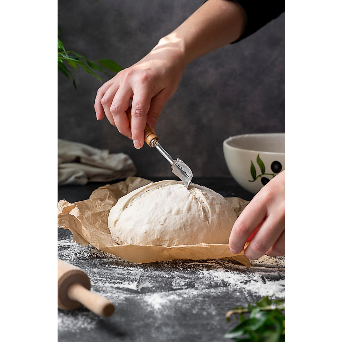 Fox Run Stainless Steel Bread Lame, 15 Blades and Wood Handle