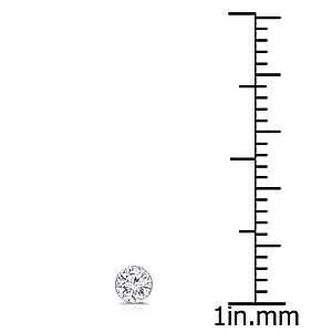 Diamond Wish 1/4 Carat Lab Grown Diamond Round Stud Earrings in 14k White Gold (G-H, SI2-I1, cttw) Bezel-set Push Back