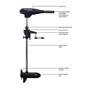 Watersnake Tracer Transom Mount Trolling Freshwater Motor (Black, 36-inch)