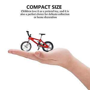 LIOOBO Metal Finger Bike: Mini Mountain Bike, Finger Toys Game, Finger Bmx Set, DIY Decoration for Birthday Christmas Halloween 1Set Red
