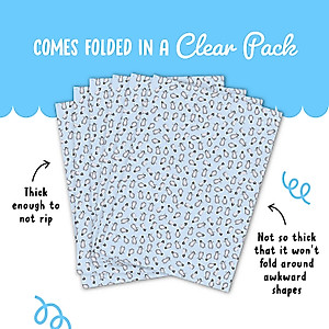 CENTRAL 23 Penguin Wrapping Paper - 6 Sheets of Birthday Gift Wrap - Cute Animal Wrapping Paper - For Men Women - Easter Gift Wrap for Him Her Boys Girls Kids - Recyclable