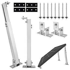 FUYGRCJ Solar Panel Mounting Brackets, Adjustable Solar Panel Tilt Bracket, Aluminum Alloy Solar Panel Mount Support Rack, Folding Tilt Leg Tilt Angle 15-30° for Off Grid Solar System