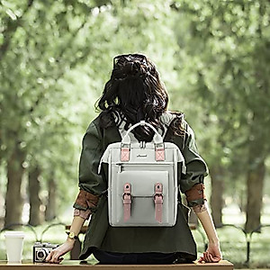 LOVEVOOK Mini Backpack for Women, Small Backpack Purse Cute Daypacks Stylish Bags for Shopping, Work, Dating, Grey-Pink