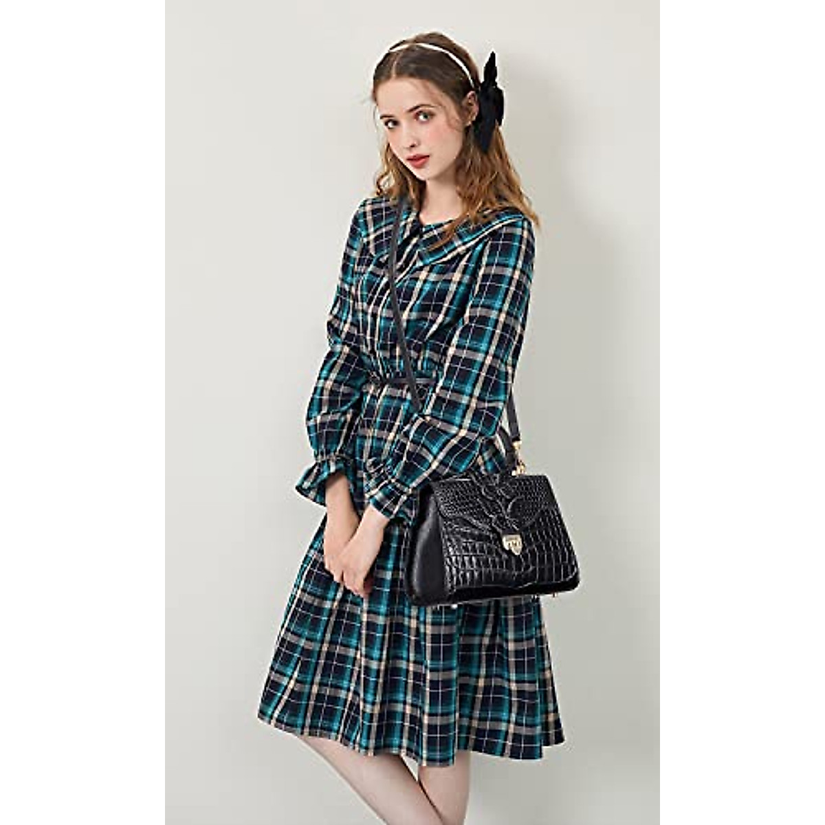 PIJUSHI Designer Handbags for Women Crocodile Leather Crossbody Satchel Bag with Butterfly(66297 Black)