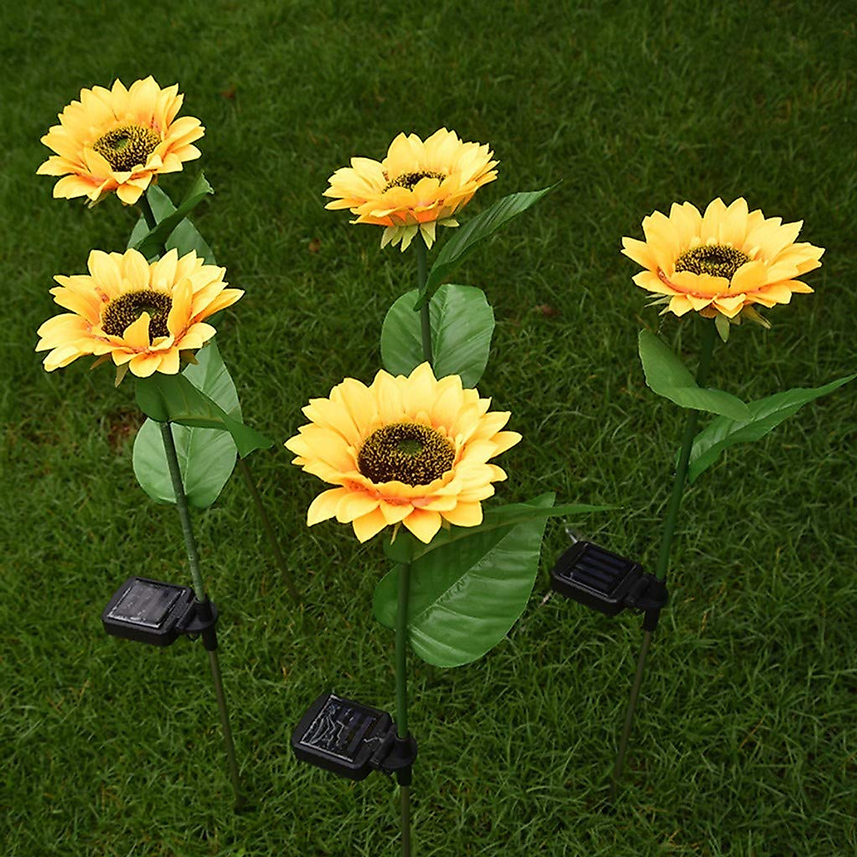 CENGNIAN 26in Sunflower Flower Solar Lights, Solar Fairy Lights Decor Fence Landscape Patio Yard Walkway, Landscape Stake Light for Yard, Pathway, Patio Decor, Solar Lights for Outside