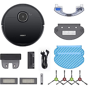 Ecovacs DEEBOT OZMO 920 2in1 Mopping Robotic Vacuum with Laser Navigation, No-Go Zones, Systematic Cleaning, Multi-Floor Mapping, Works with Alexa & App, Large, Black