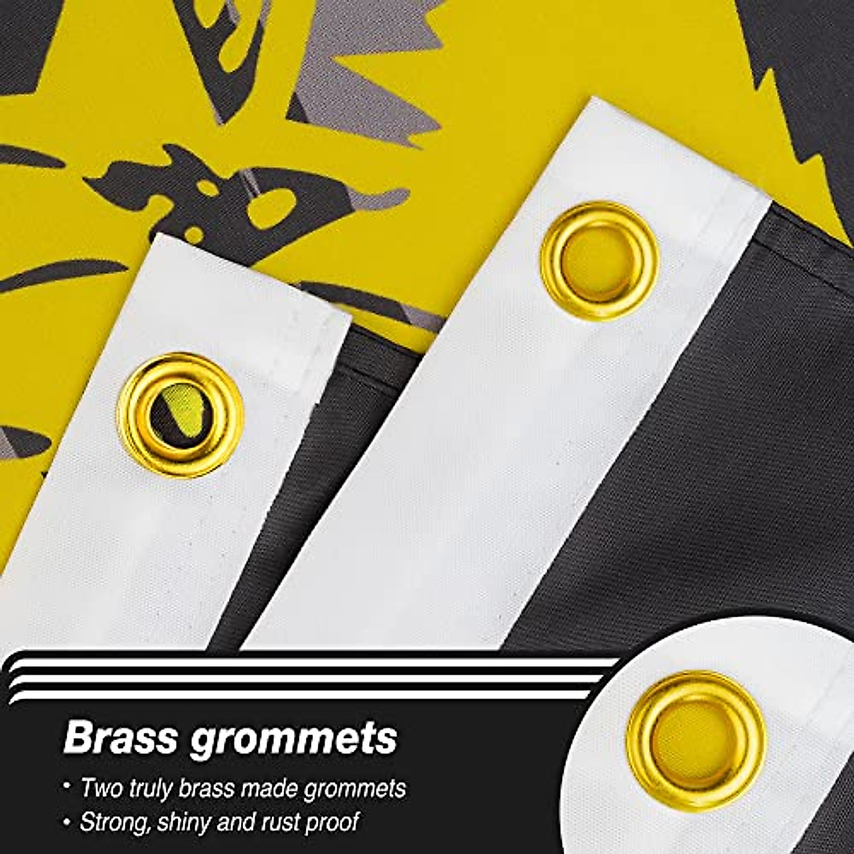 XIFAN Premium Double Sided Don't Tread On Me Gadsden Black American Flag - Heavy Duty 3ply Polyester Durable Vibrant Print Double Stitched - 3x5 FT Tea Party Rattlesnake Indoor Outdoor Banner