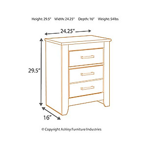 Signature Design by Ashley Brinxton Urban Contemporary 2 Drawer Nightstand, Charcoal