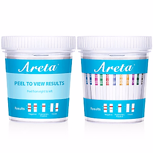 50 Pack Areta 14 Panel Drug Test Cup Kit with Temperature Strip, Instant Testing 14 Drugs Buprenorphine (BUP),THC,OPI 2000, AMP,BAR,BZO,COC,MET,MDMA,MTD,OXY,PCP,PPX,TCA-#ACDOA-1144