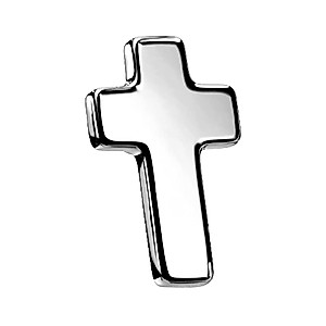 Pierced Owl G23 Implant Grade Titanium Flat Cross Shaped Internally Threaded Dermal Anchor Top (14GA (1.6mm))