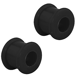 Forbidden Body Jewelry Set of Black 00G Ultra Soft Comfort Fit Silicone Ear Gauges, 00 Gauge 10mm Flat Double Flared Tunnel Plug Earrings