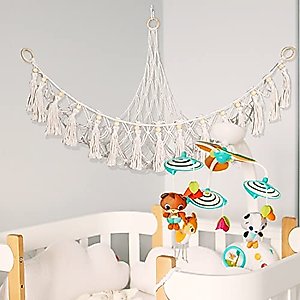 weiyuanhaoda Hanging Stuffed Animal Hammock，Stuffed Animal Net Or Hammock，Handmade Stuff Animal Organizer Storage With Boho Macrame Style，Corner Toy Net For Stuffed Animals.