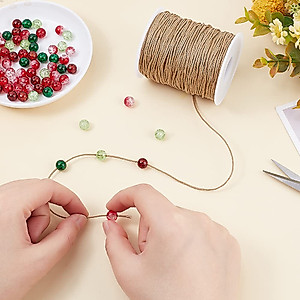 PH PandaHall 100 Yards 1mm Waxed Cotton Cord Thread Beading String for Bracelet Necklace Making Crafting Beading Macrame Vase Decor, Burlywood