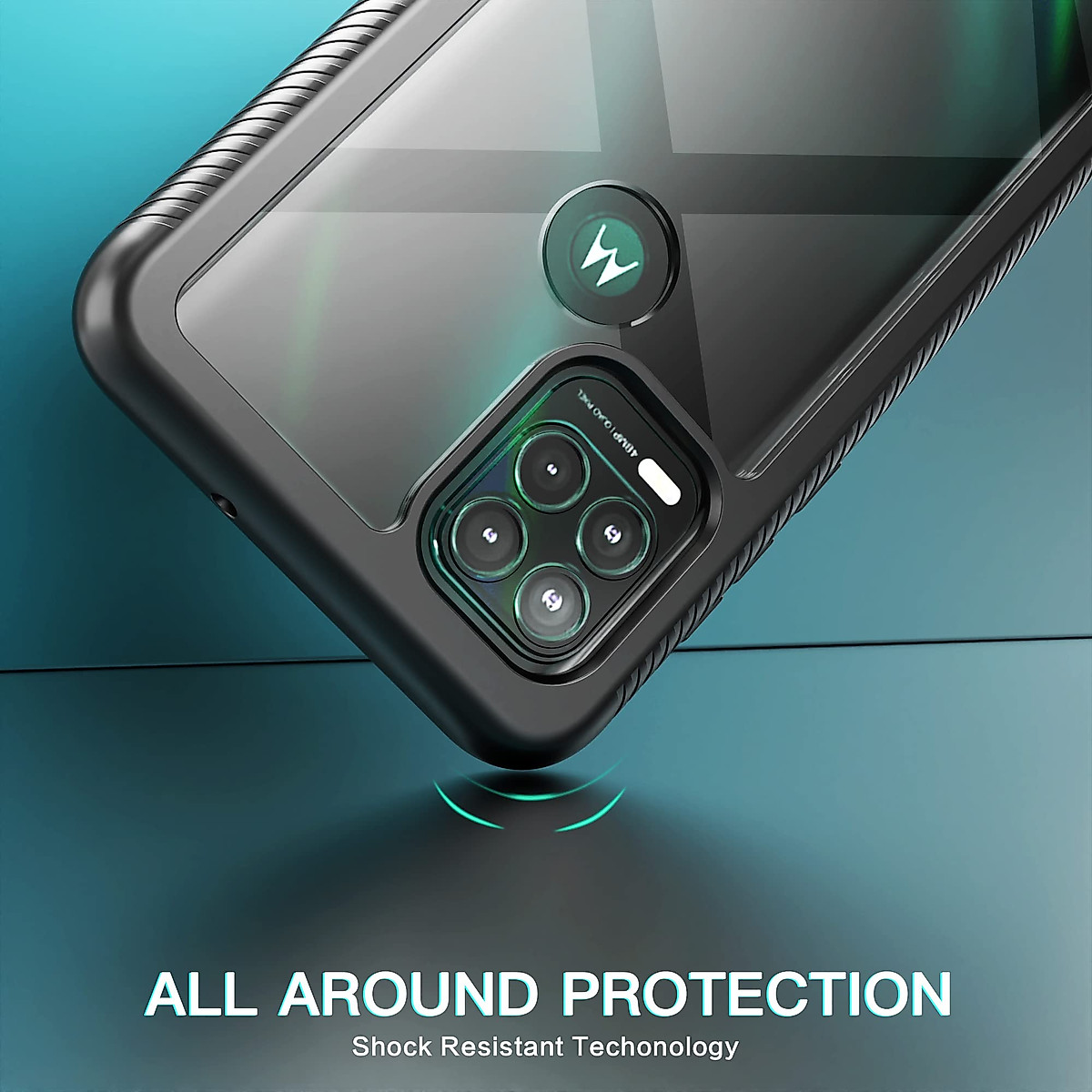 IDweel for Moto G Stylus 5G Case, Case for Motorola G Stylus 5G with Tempered Glass Screen Protector, Full-Body Slim Fit Shockproof Bumper Hybrid Clear Protective Phone Case for G Stylus 5G, Black