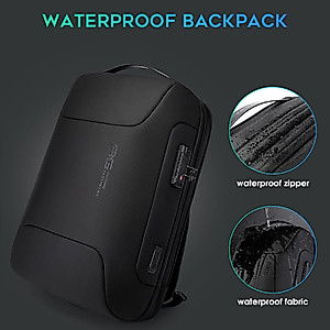 BANGE Anti Theft Business Laptop Backpack Fits 15.6 Inch Notebook,Smart Work Backpack with USB Charging Port for School Office College Airplane