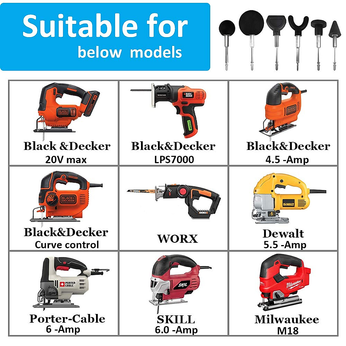 9pcs Jigsaw Massage Adapter Bits Attachment Tips Percussion Massager Ball Heads for Muscle Relaxation