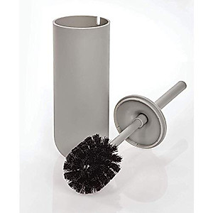 iDesign Cade Bowl Brush and Holder, Toilet Cleaning Set for Bathroom, Matte Gray 2 Each
