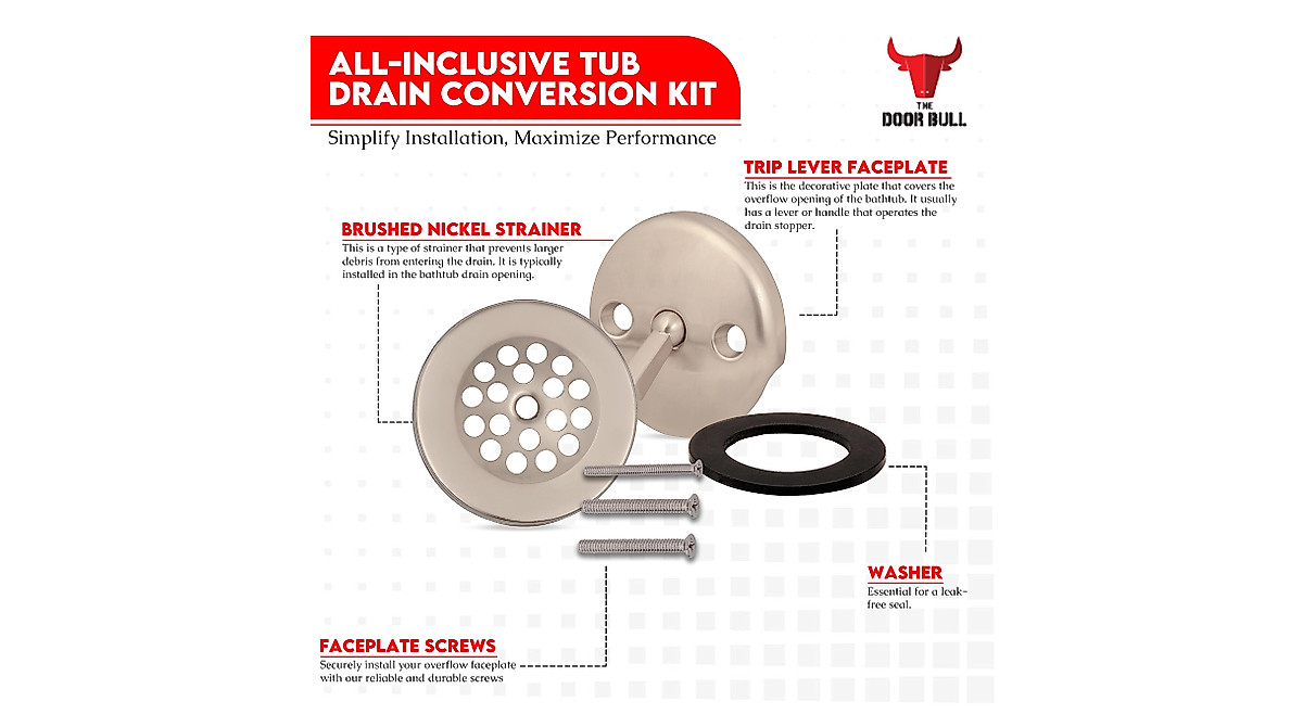 Brushed Nickel Trip Lever Tub Trim Kit – Easy Install