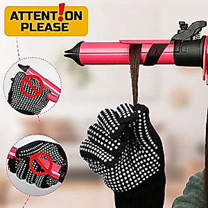 TPYQdirect Professional Heat Resistant Gloves Proof Glove Blocking for Curling Iorn Flat Iron Wand, White Black, 1 PCS