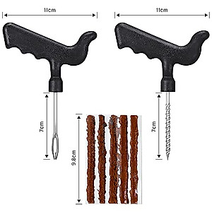 Frienda 32 Pieces Flat Tire Repair Kit Tire Plug Kit with Tire Repair Strings Car Rubber Strips Plug Kit for Truck, RV, SUV, ATV, Motorcycle, Car, Tractor, Trailer Flat Tire Puncture Repair