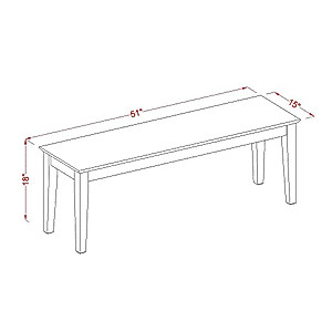 East West Furniture CAVA6-OAK-C 6 Piece Modern Dining Table Set Contains a Rectangle Wooden Table and 4 Linen Fabric Upholstered Chairs with a Bench, 36x60 Inch, Oak