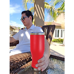 LaserGram 20oz Vacuum Insulated Pilsner Mug, DO Doctor of Osteopathic Medicine, Personalized Engraving Included (Red)