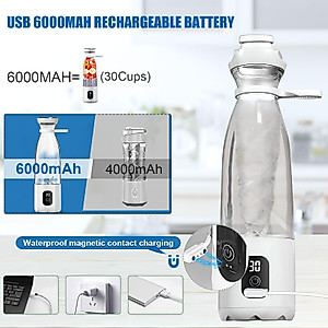 Portable Blender for Shakes and Smoothies, 300W Powerful Blender Smoothie Maker, 3X More Power than Mini Travel Blender, Strong Enough to Crush Ice, Fruits|OUSMIN Blender BravoS(4th Gen-Basic Version)