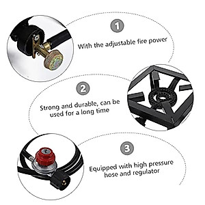 BESPORTBLE Furnace Backpack Stove Gas Grill Portable Folding Stove Grill Accessories Hibachi Grill Outdoor Gas Stove Camping Stove Camping Cooking Stove Gas Burner Burning Wood Hose Regulator