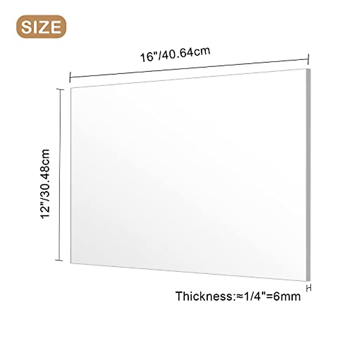 Clear Acrylic Plexiglass Sheet-1/4 Thick Cast - 12" x 16" (2 Pack)6mm Clear Acrylic Sheets for DIY, Signs and Crafts