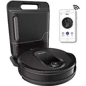 Shark RV1001AE IQ Robot Self-Empty XL, Robot Vacuum with IQ Navigation, Home Mapping, Self-Cleaning Brushroll, Wi-Fi Connected, Works with Alexa, Black