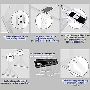 VWINDESK VJ205 Electric Height Adjustable Sitting Standing Desk Frame Sit Stand - Dual Motors 3 Stages Motorized Desk Base Only, Black