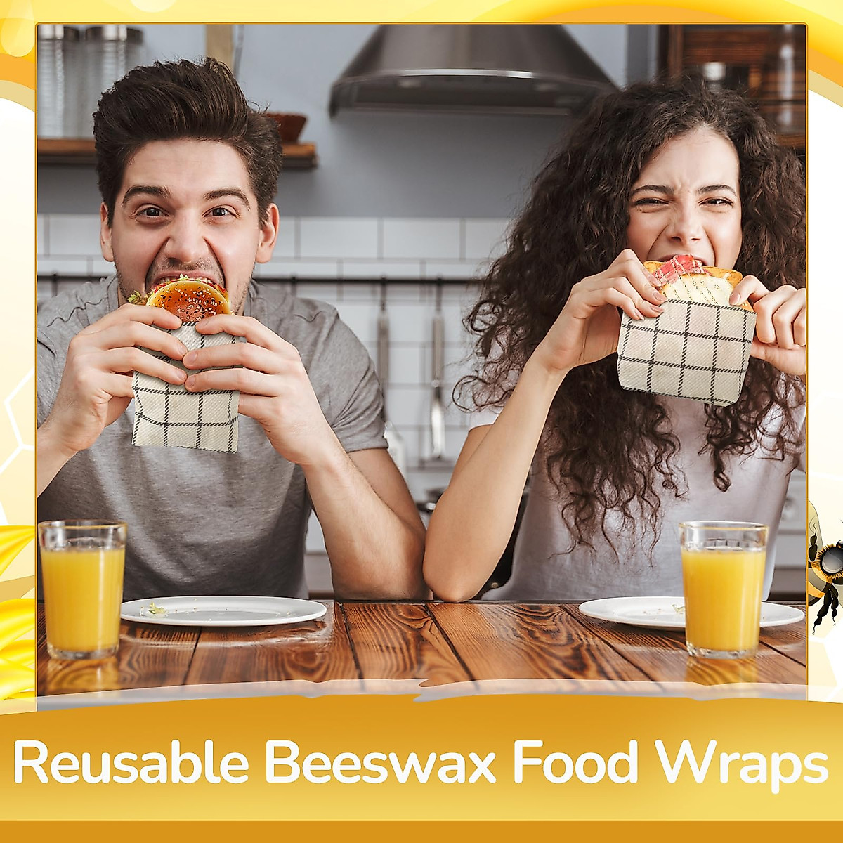 Mindsoft 17 x 23 Inch Reusable Beeswax Food Wrap for Bread Sandwich Wrapper Beeswax Paper Organic Bowl Dishes Covers Sustainable Food Cheese Fruit Snacks Storage Containers Keeper