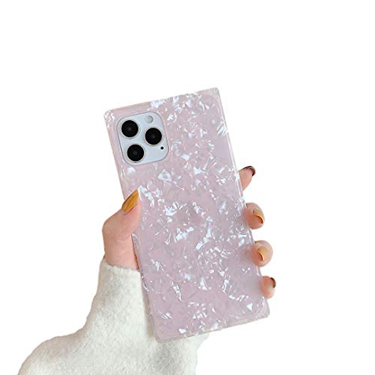 Cocomii Square iPhone 11 Case - Square Pearl Glitter - Slim - Lightweight - Glossy - Sturdy TPU Silicone - Mother-Of-Pearl Seashell - Luxury Aesthetic Cover Compatible with Apple iPhone 11 6.1" (Pink)