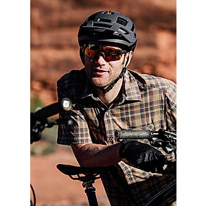 Club Ride Apparel Men's Detour Short Sleeve Cycling Jersey, Comfort Snap Down Top, Moisture Wicking Riding Shirt with Pocket, 50 UPF Breathable Bike Shirt, Khaki/Cayenne, Small