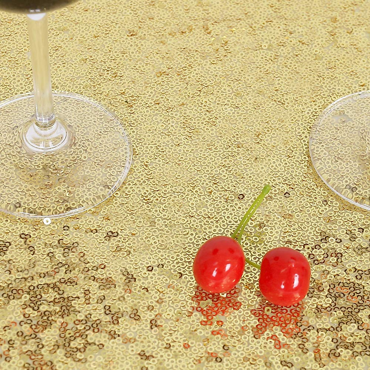 BalsaCircle TRLYC Fathers'Day Gift Sparkly Gold Sequin Tablecloth for Party-72x72Inch