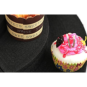 Polar Whale 2 Dessert Cupcake Display Stands 3 Tier Half Circle Kitchen Dining Room Restaurant Countertop Entertainment Tabletop Durable Black Foam Washable Waterproof 18 x 9 x 4 Inches