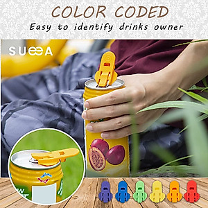 Sueea Easy Can Opener 3Pcs/6Pcs/12Pcs/Pack, Manual Easy Can Opener, Multiple Colors Plastic Tab Opener For Pop, Coke, Beer, Soda Drink Aluminum Beverage Can Top Ring Opener Tool (6pc-Color Random)