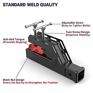 MAHLER GATES 2023 New Upgraded Tractor Clamp on Trailer Hitch, Clamp-on Tractor Bucket Hitch 2" Ball Mount Receiver Adapter for Kubota Tractor Bucket, Black Bucket Trailer Hitch Attachment Accessories