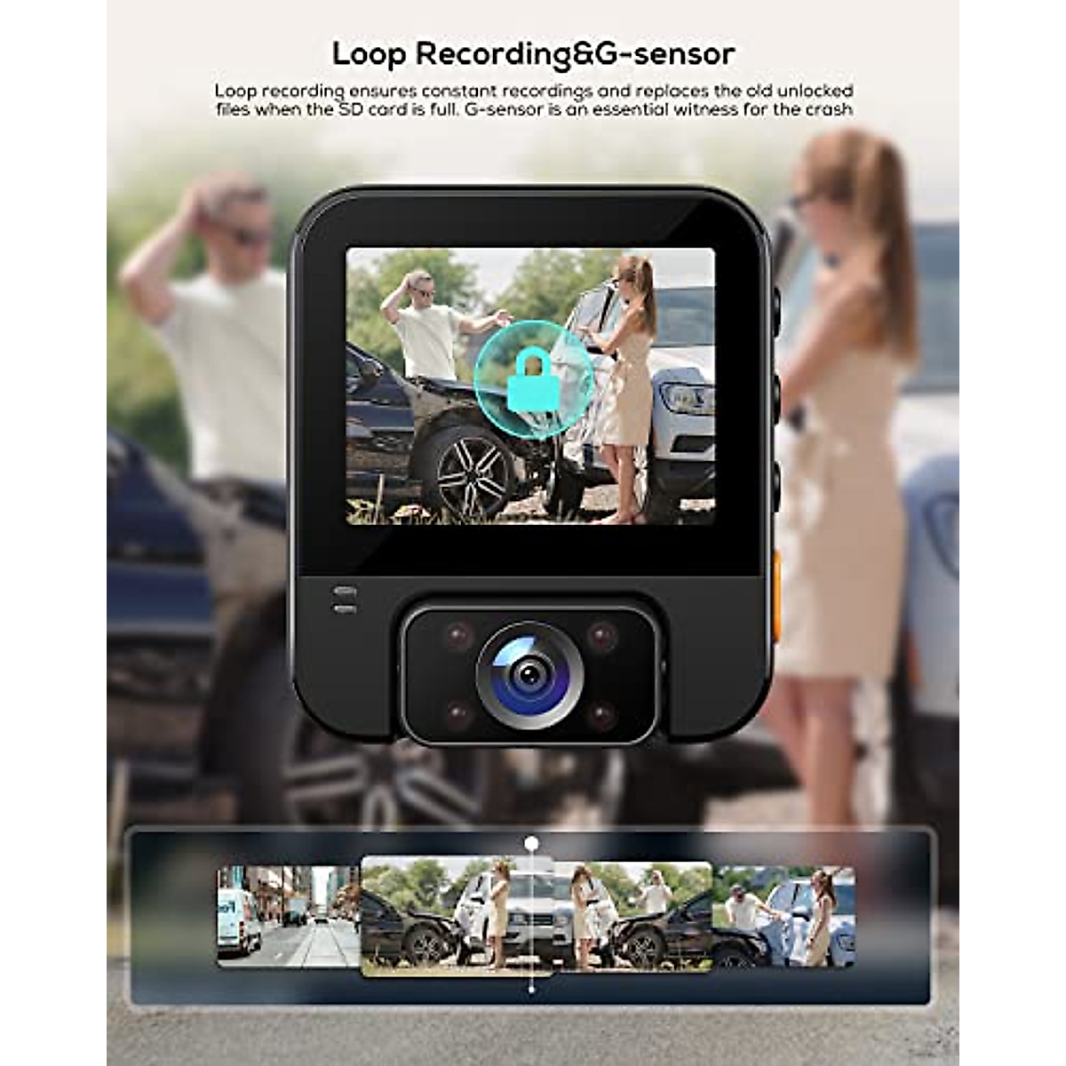 iZEEKER 2K Dash Cam Front and Inside, 1440P Dual Dash Camera for Cars with Starvis Sensor, Infrared Night Vision for Taxi Driver, Accident Record, Loop Recording, Parking Mode