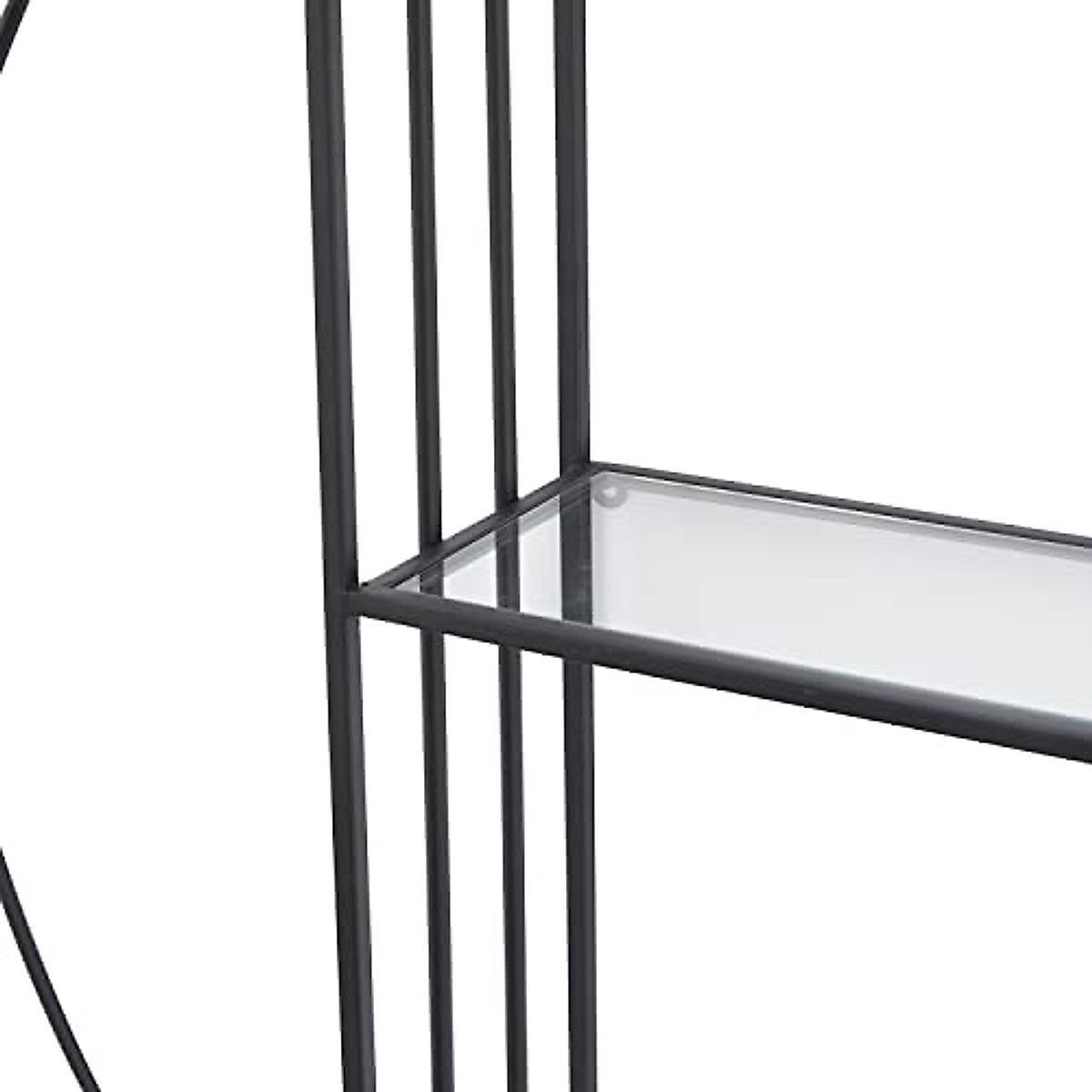 CosmoLiving by Cosmopolitan Metal Round 2 Shelves Wall Shelf, 32" x 6" x 32", Black