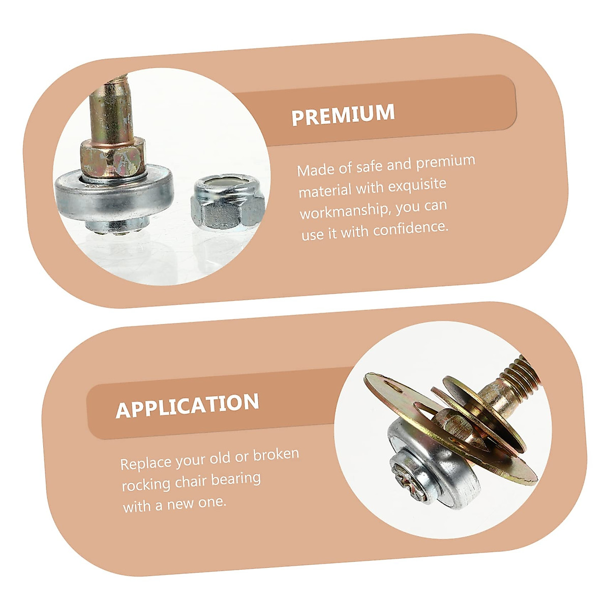 DOITOOL 4pcs Rocking Chair Bearing Mechanic Accessories Furniture Bolts Patio Chair Leveling Screws Glider Rocker Parts Chair Leg Screw Caps Bearing for Rocking Chair Rocking Chair Bearing