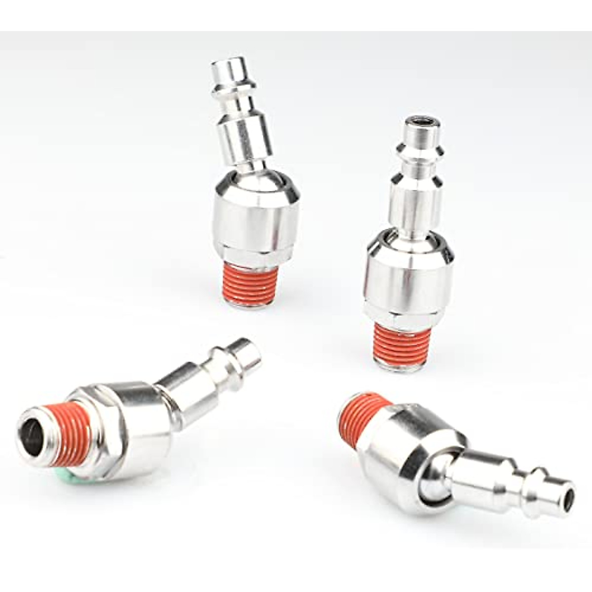 YOTOO Swivel Air Plug 1/4" Industrial Air Hose Fitting Air Quick Connect Male and Female Plugs with 1/4"-18 NPT Thread. 6-Piece Pack