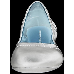 Amazon Essentials Women's Belice Ballet Flat, Black Faux Leather, 9 Wide