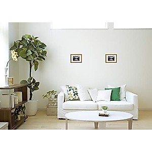 9x12 Natural Gallery Picture Frame with 6x8 Mat - Wide Molding - Includes Both Attached Hanging Hardware and Desktop Easel - Display Pictures 9x12 or 6x8 Inches - Family Photo Frames