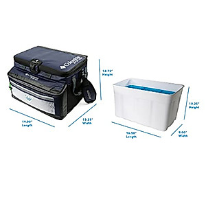 Columbia PFG Thermal Pack Cooler - Zipperless Hardbody Cooler with ThermaCool High Performance Insulation, HardBody Liner, and SmartShelf, Navy Blue