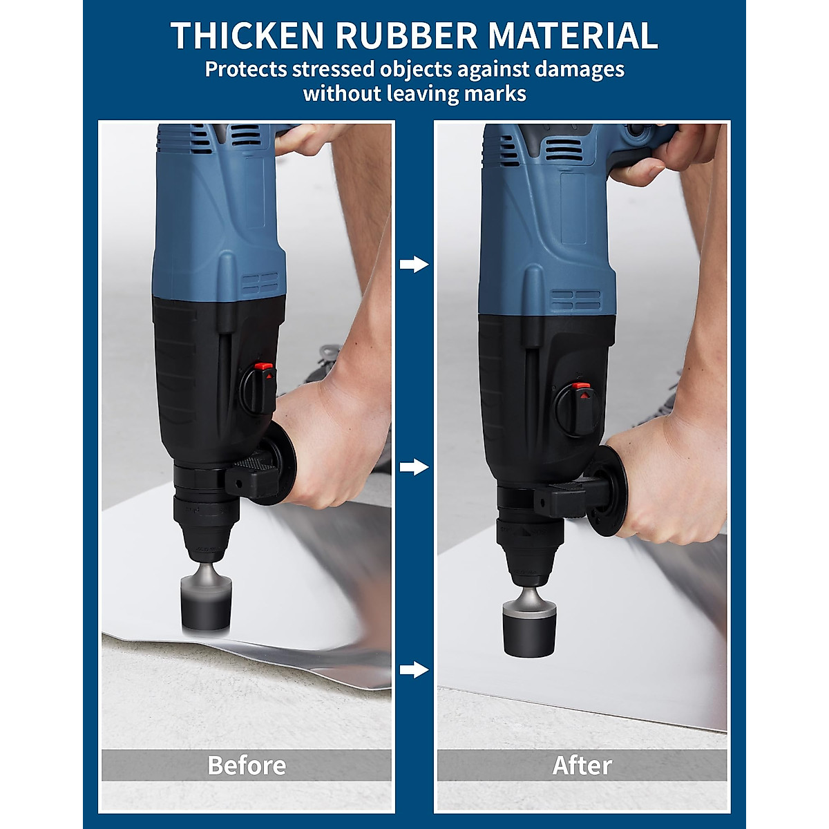 Radiator Vibrator Tool, Firecore Power Vibrating Rubber Hammer for SDS Plus Rotary Hammer Drill, Sewage Discharging Flushing, Vibrating Sludge Magnetite Accumulation Deposit for Radiator Pipe Cleaning