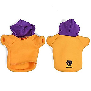 WATFOON Bearded Dragon Clothes Tank Accessories Costume Reptile Hoodies Apparel Handmade Velcro Warm Coat Jacket for Skin Protection Photo Party Lizard Small Animal Gecko Chameleon (L, Purple/Yellow)