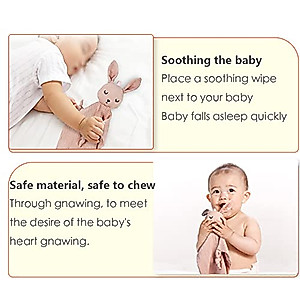 Organic Cotton Muslin Lovey Blanket, Organic Cotton Muslin Bear Security Blanket Soft & Breathable Baby Gifts for Boys and Girls