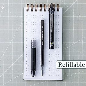 PILOT Frixion Synergy Clicker Erasable Pens, Retractable and Refillable, 0.5mm Extra Fine Point, 6 Pack of Black Ink Pens + 6 Refills