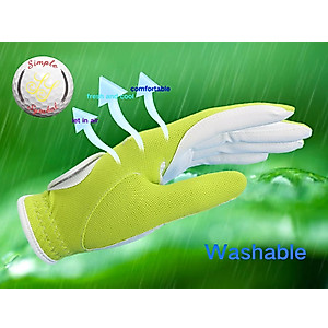 SIMPLE SYMBOL Women's RainGrip Golf Glove Two Pack,Hot Wet Weather Comfort,（Two Left Hands Or Two Right Hands Or One Pair） Four Colors to Choose from Pink/Purple/White/Green(Green,S,Right)